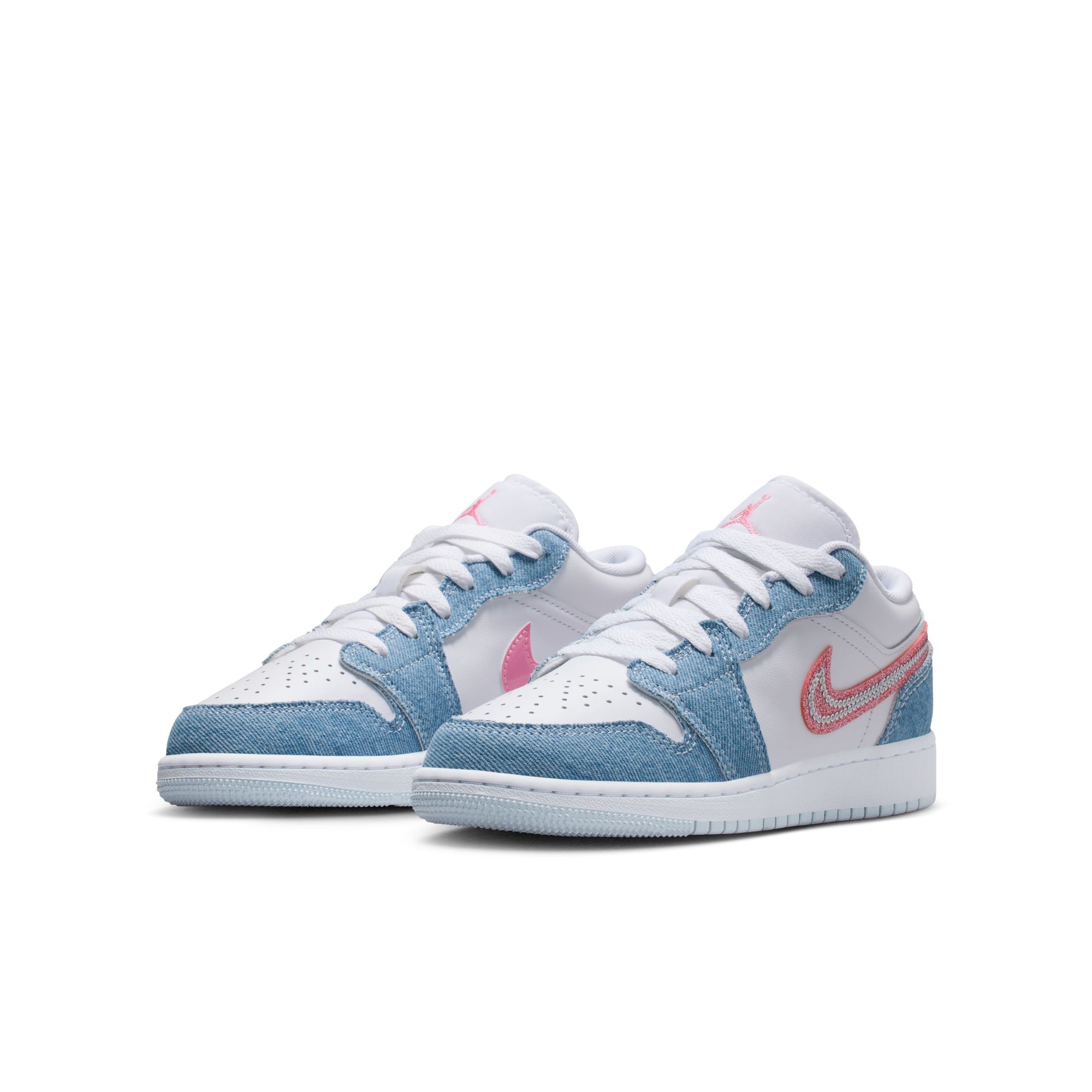 KIDS AIR JORDAN 1 LOW SE (COBALT BLISS/PINK GLOW/WHITE)